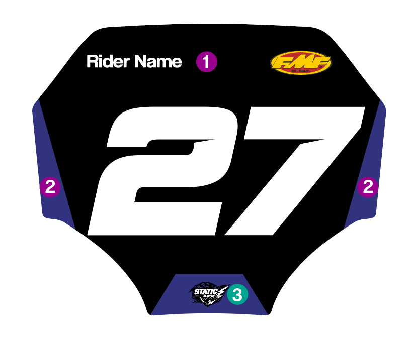 YAMAHA Front Number Plate Decal Style 4 – STATIC MX